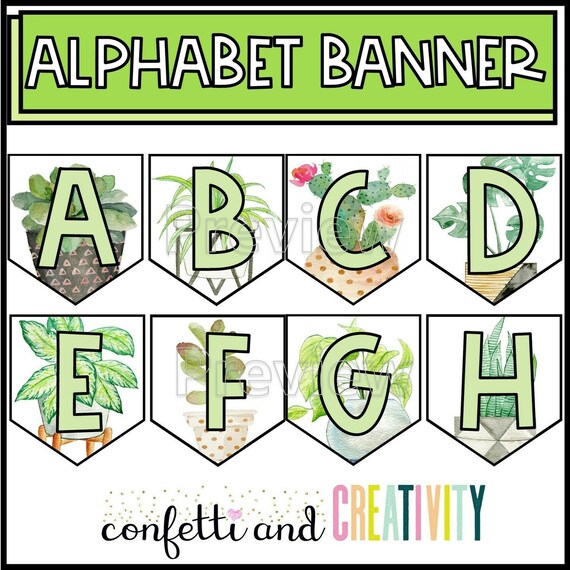 Alphabet Banner for the Classroom Plant Classroom Decor - Etsy