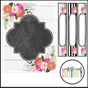 Teacher Binder Covers and Spines | Floral Farmhouse Binder Covers ...