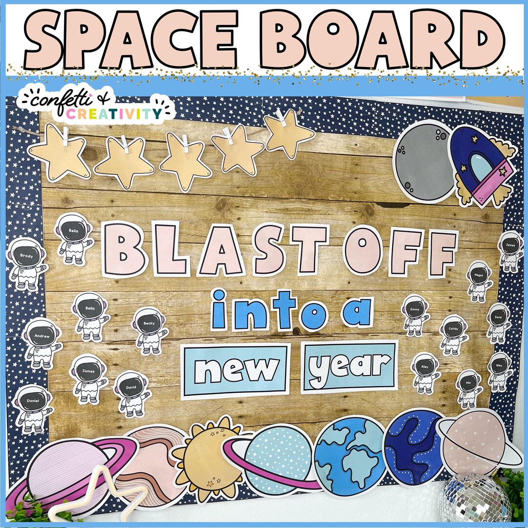 Space Classroom Bulletin Board Kit: Back to School Decor (digital ...