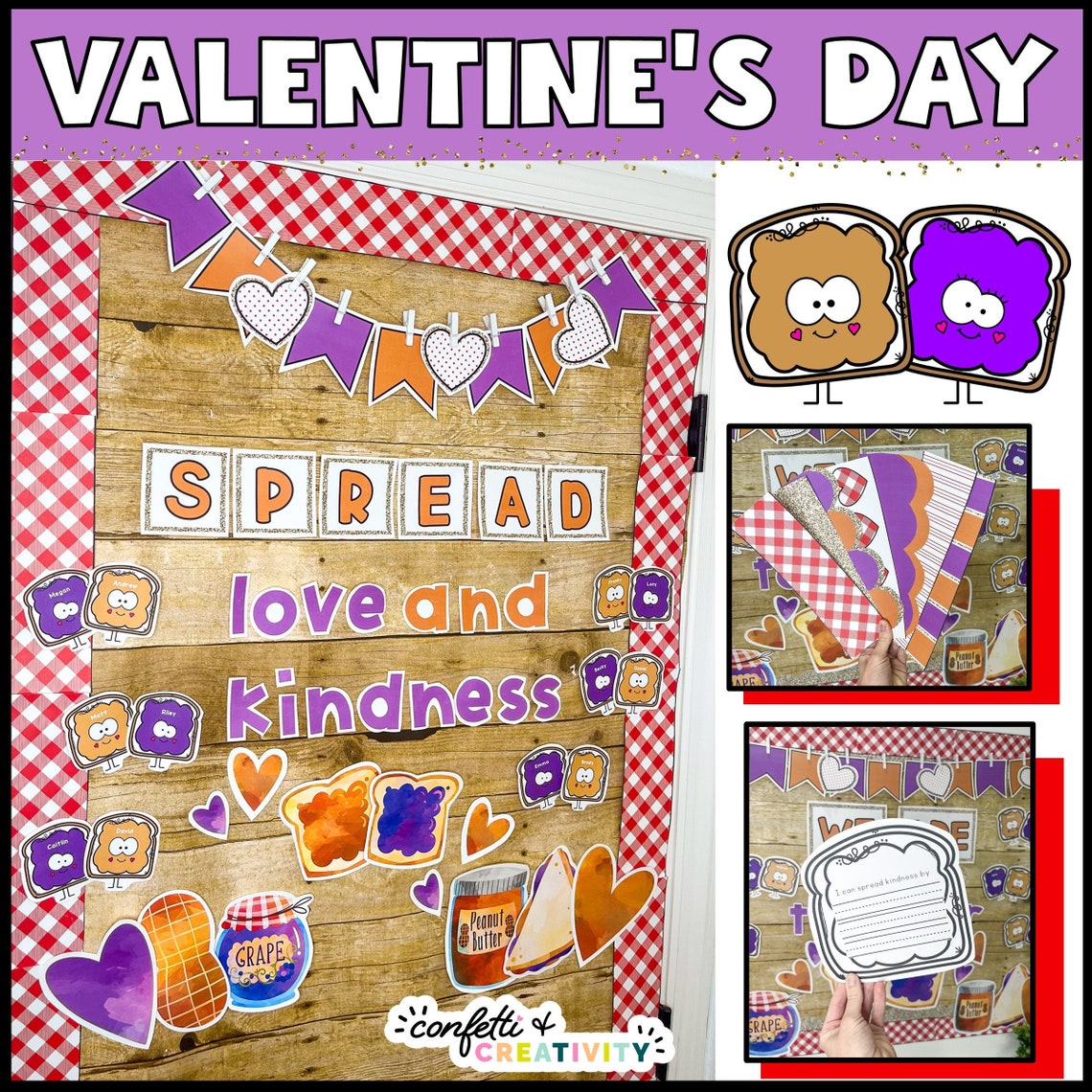Valentine's Day Classroom Door Decor Kit: Spread Love & Kindness ...