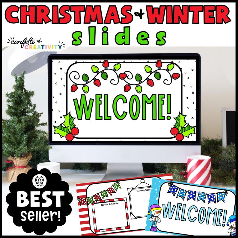 Christmas Google Slides Templates: Winter Classroom Decor (digital ...