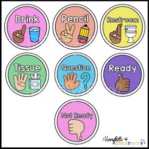 Bright Hand Signal Posters | Bright Classroom Decor | Classroom Hand ...