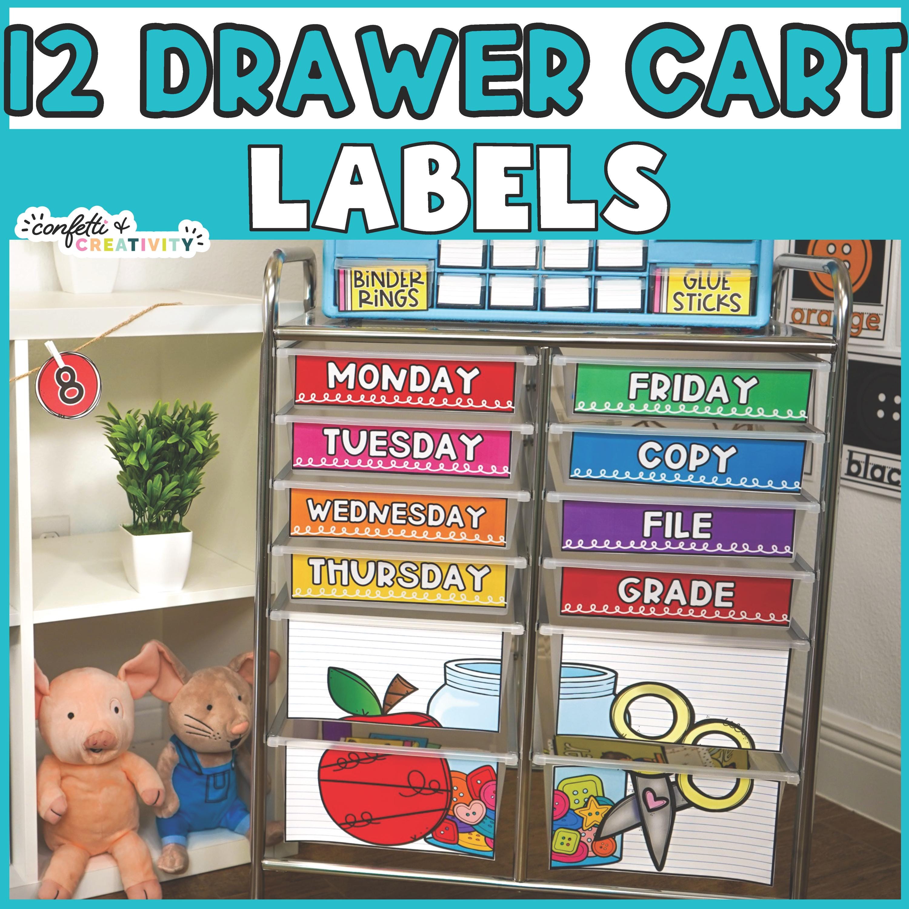 Colorful Classroom Decor: 12-drawer Cart Labels (digital Download) - Etsy