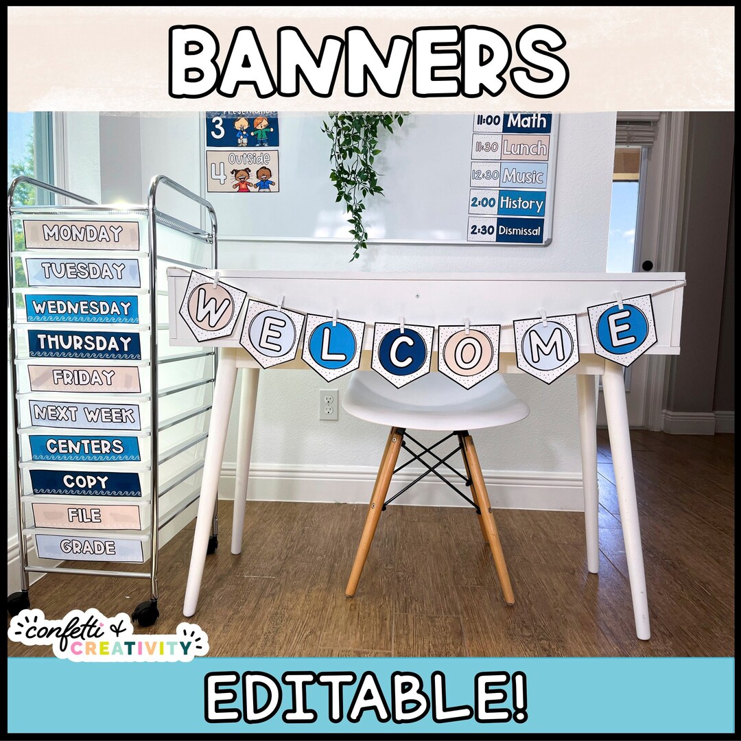 Editable Classroom Welcome Banner | Ocean Classroom Decor | Classroom ...