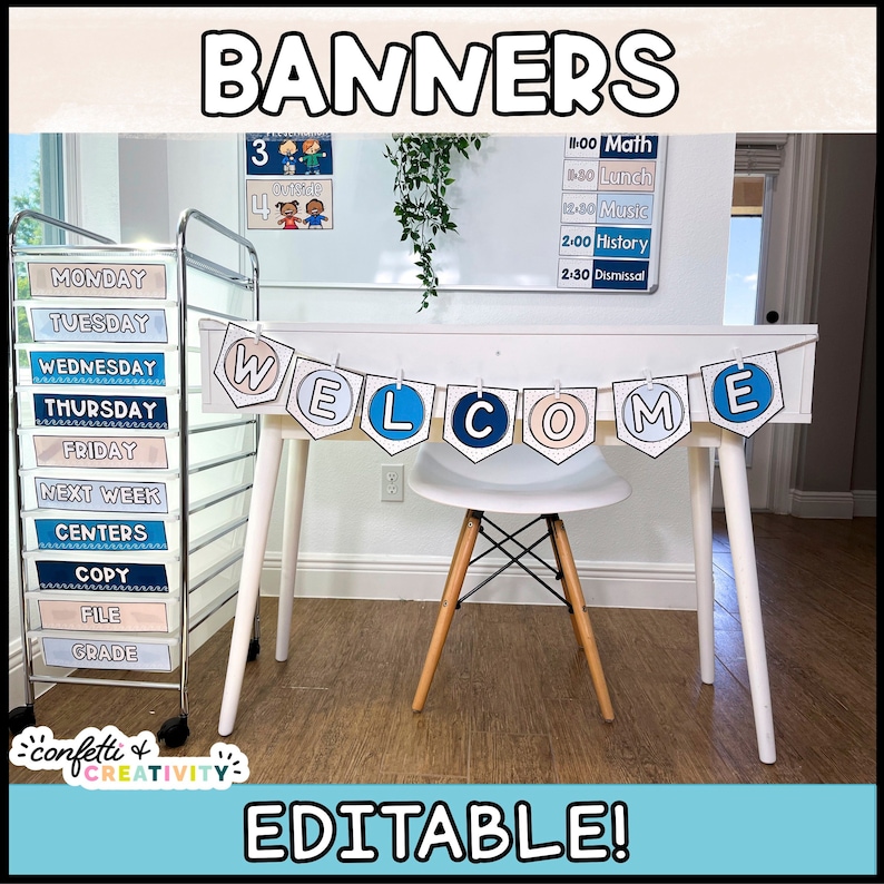 Ocean Classroom Welcome Banner: Editable Teacher Decor (digital ...
