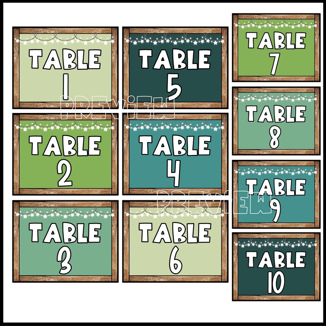 Table Numbers for the Classroom Nature Classroom Decor - Etsy