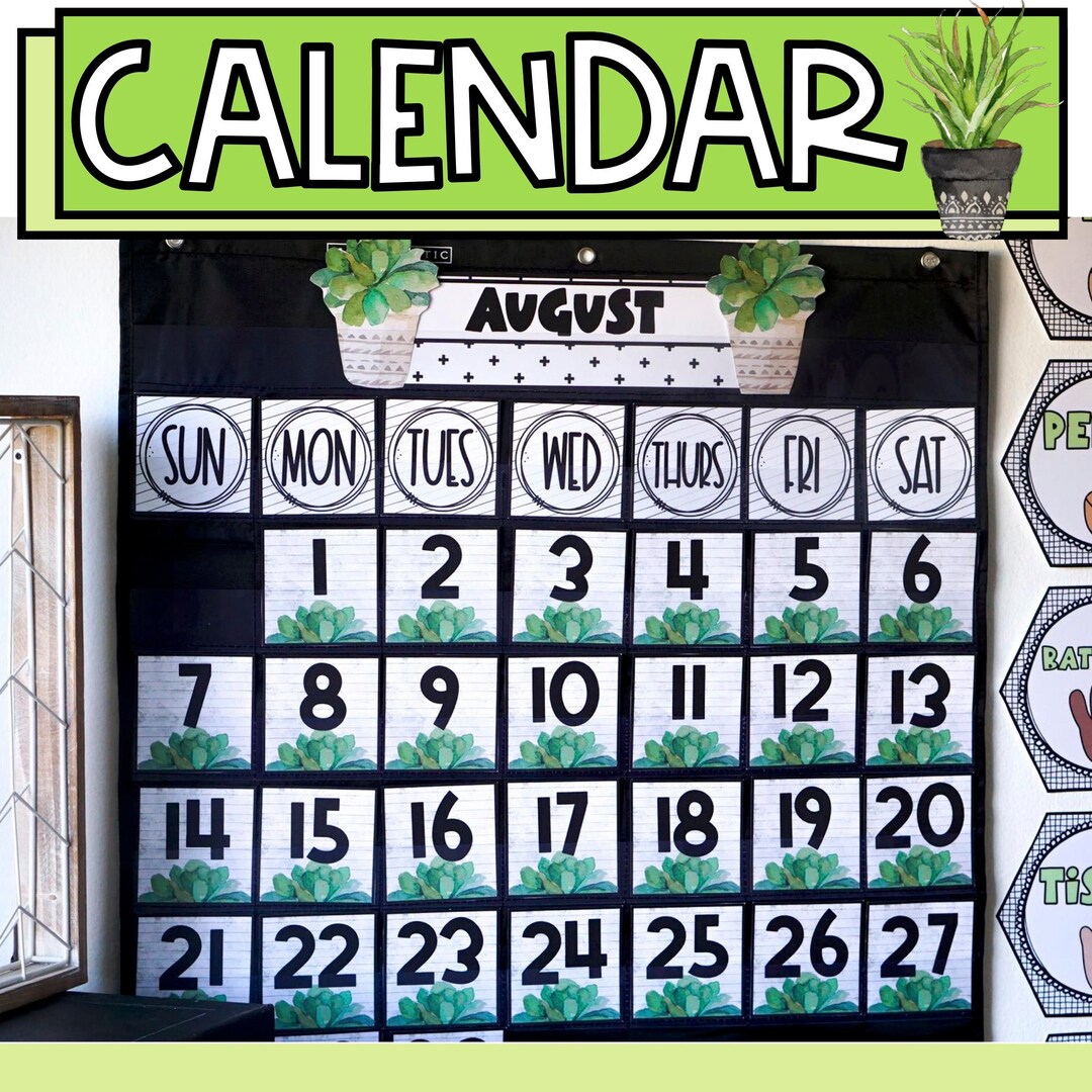 Plant Classroom Calendar Pack | Pocket Chart Calendar Cards | Plant ...