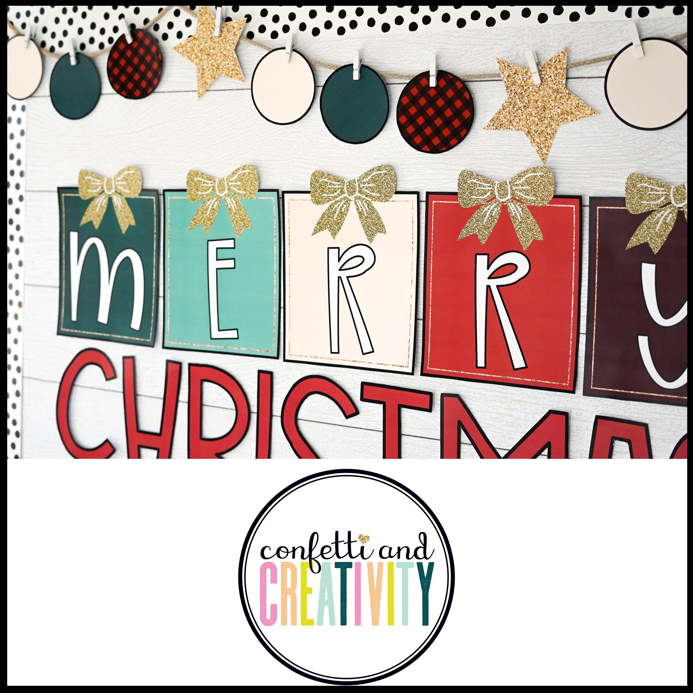 Merry Christmas Bulletin Board Kit: Printable Decor (digital Download ...