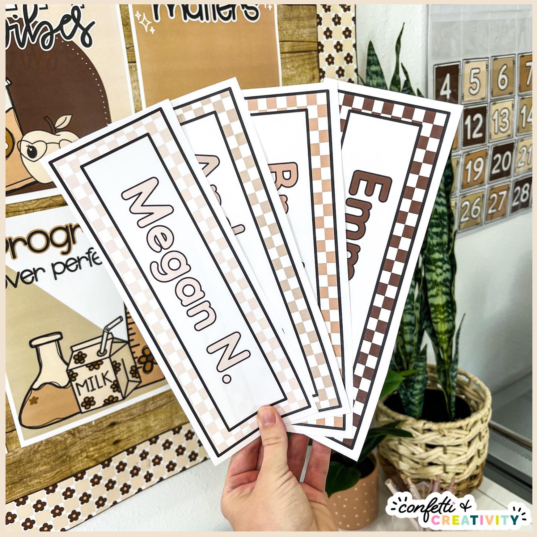 Neutral Student Desk Name Plates: Editable Classroom Decor (digital ...