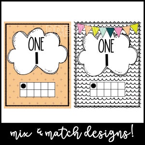 Classroom Number Posters With Ten Frames 0-20 | Bold Brights Classroom ...