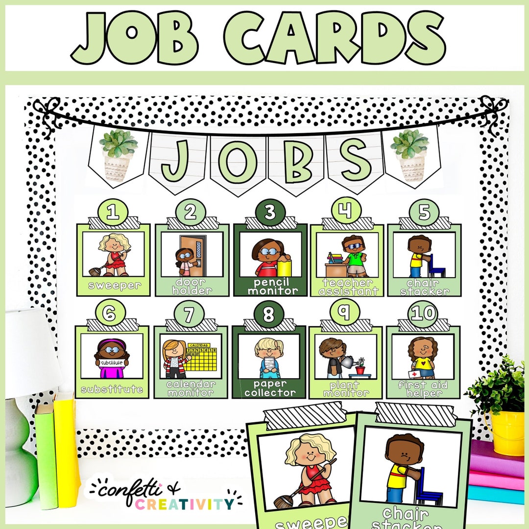 Plant Classroom Job Chart: Editable Jobs Display Cards (digital ...