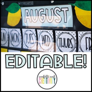 Lemon Classroom Calendar Pack | Pocket Chart Calendar Cards | Flip ...