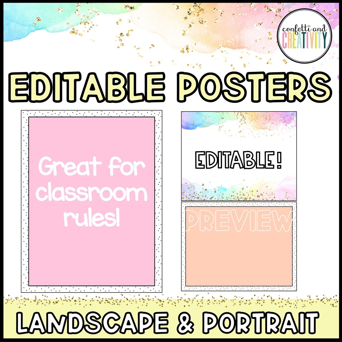 Editable Classroom Posters Pastel Classroom Decor - Etsy