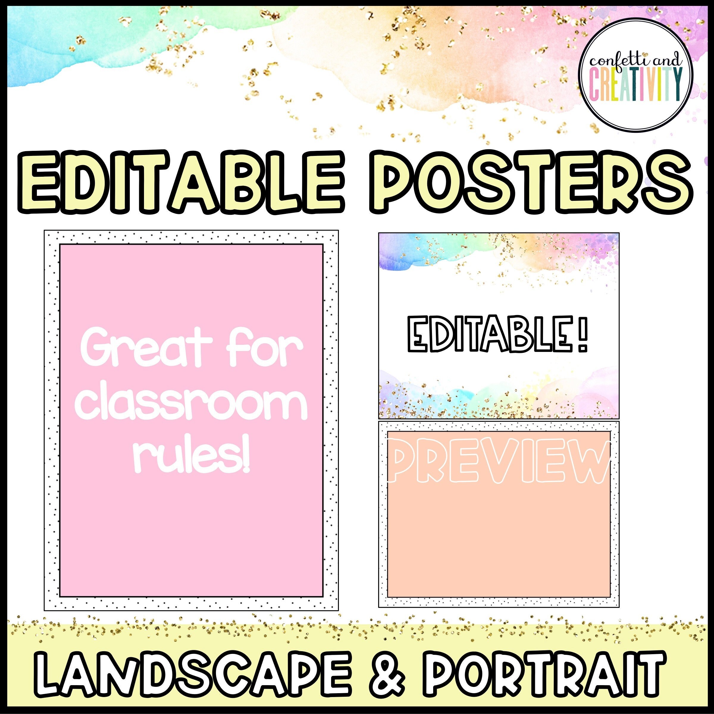Editable Classroom Posters Pastel Classroom Decor - Etsy