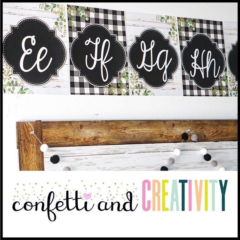 Farmhouse Classroom Alphabet Posters: Shiplap, Plaid (digital Download ...
