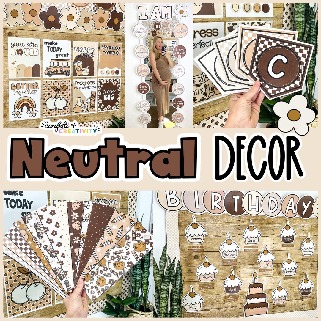 Neutral Classroom Decor Bundle: Printable Elementary Decor (digital ...