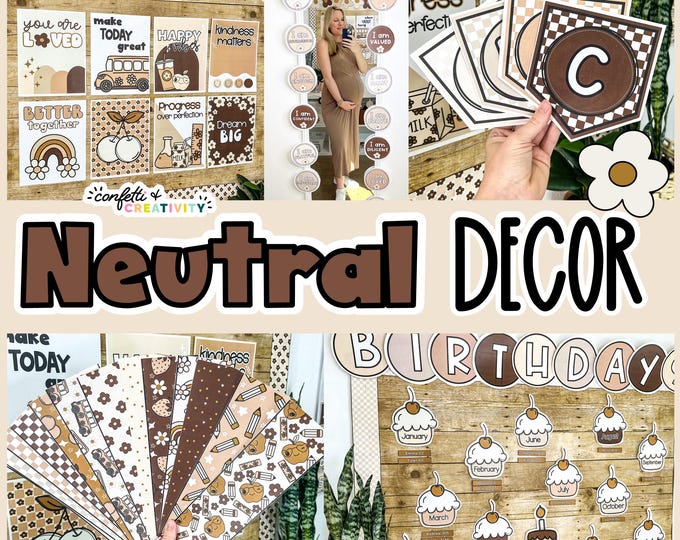 Neutral Classroom Alphabet Posters: Cursive & Standard (digital ...