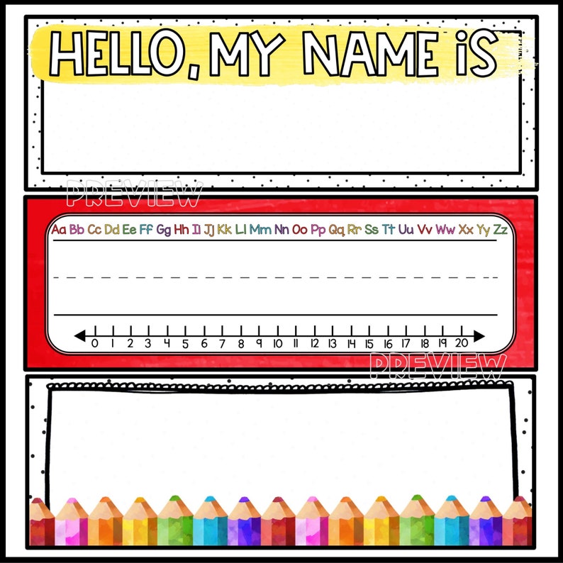 Watercolor Student Desk Plates Student Name Tags Desk Name - Etsy