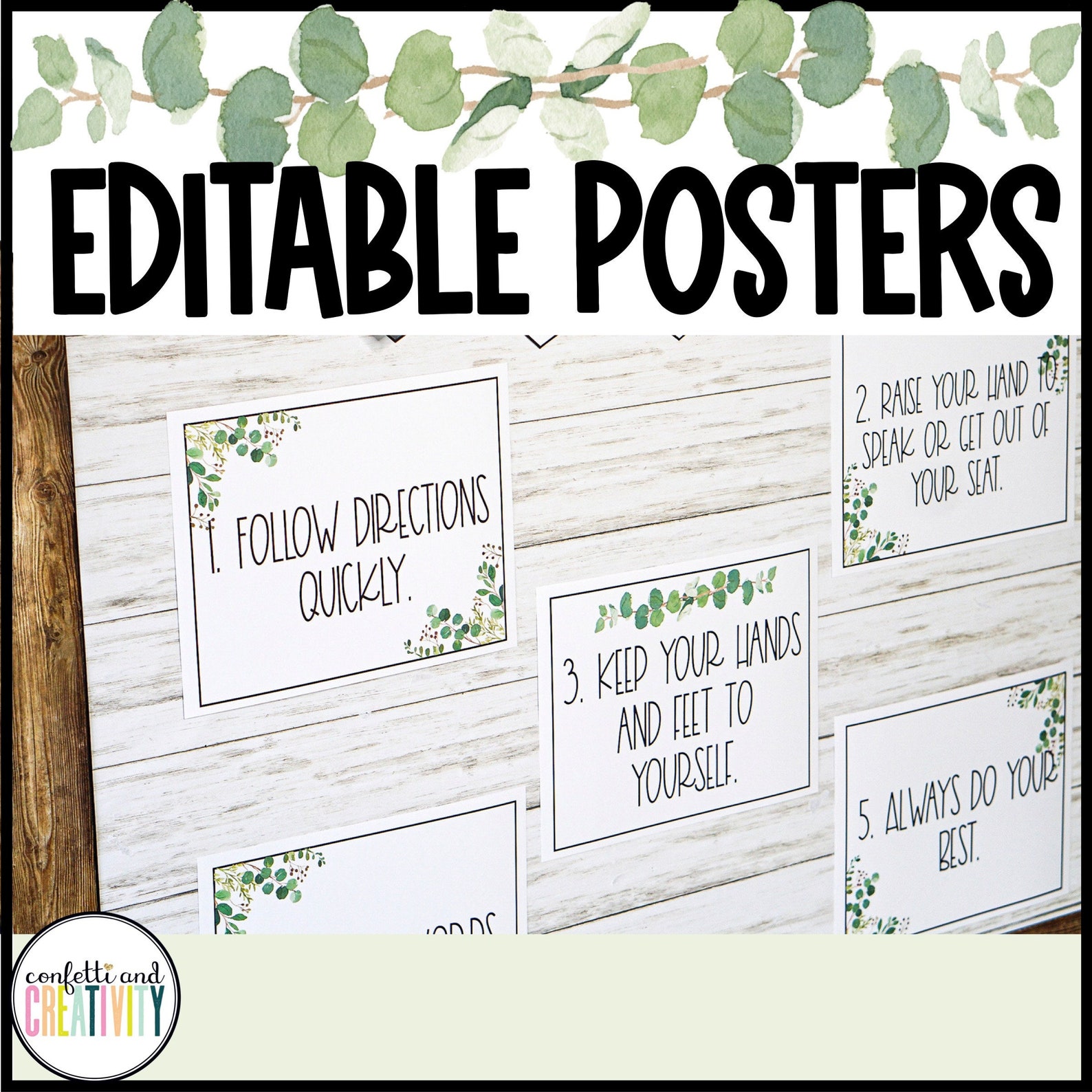 Editable Classroom Posters Modern Farmhouse Classroom Decor - Etsy