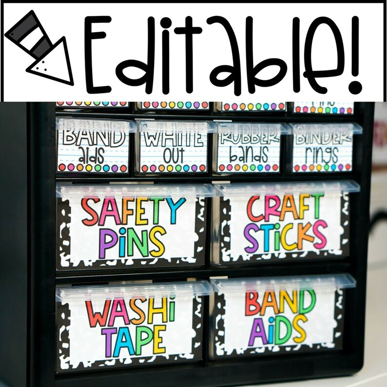 Bright Teacher Toolbox Labels: Colorful Classroom Decor (digital ...