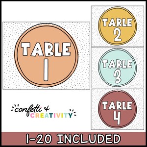 Table Numbers for the Classroom | Neutral Classroom Decor | Classroom ...