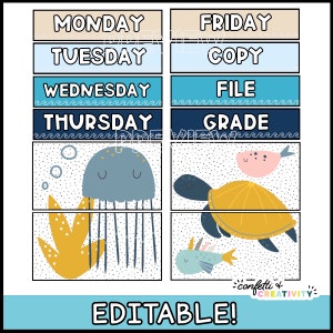 Ocean 12 Drawer Rolling Cart Labels | Teacher Trolley Labels | Teacher ...