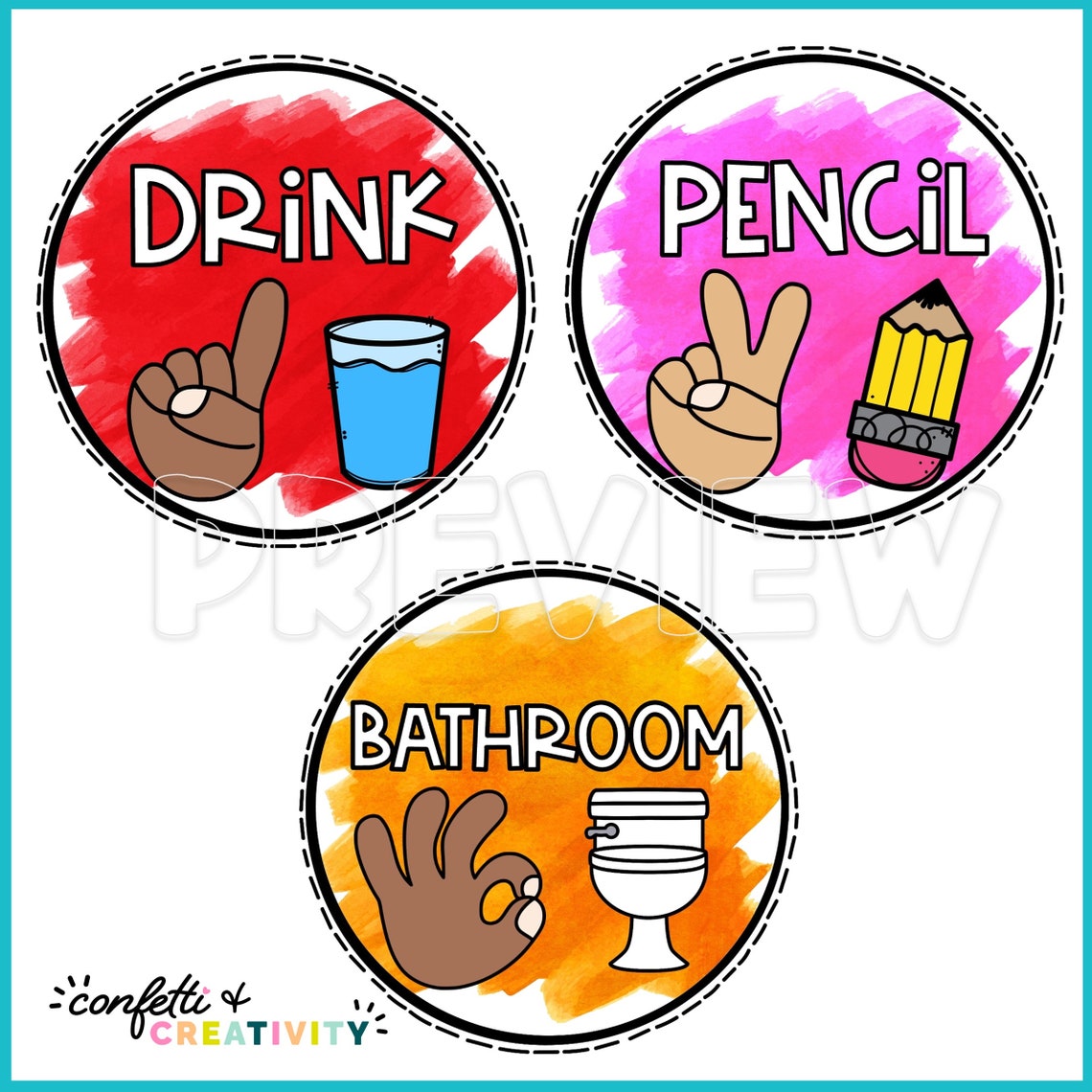 Classroom Hand Signal Posters: Multicultural Elementary Decor (digital ...