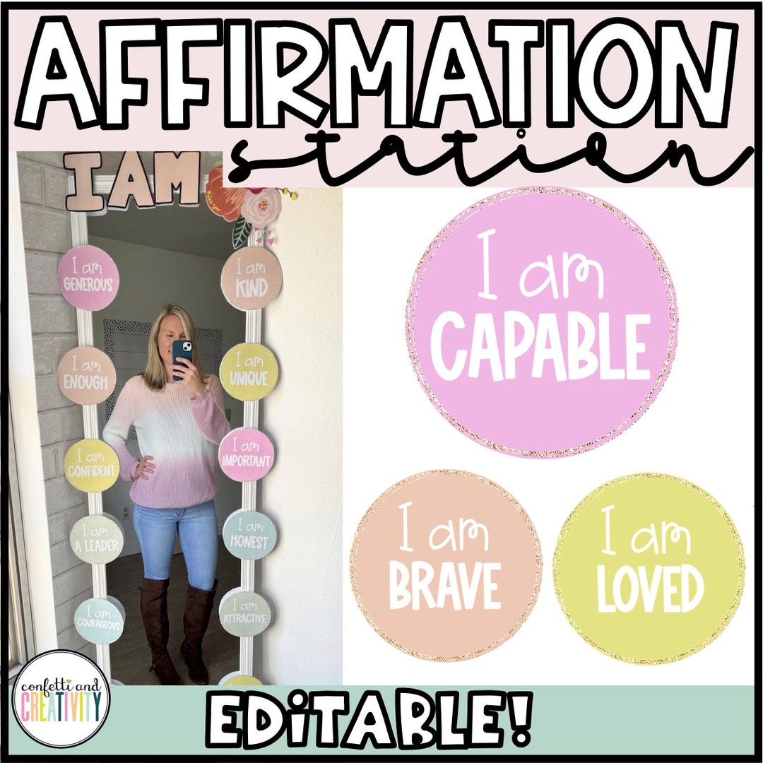 Classroom Affirmation Station: Floral Elementary Decor (digital ...