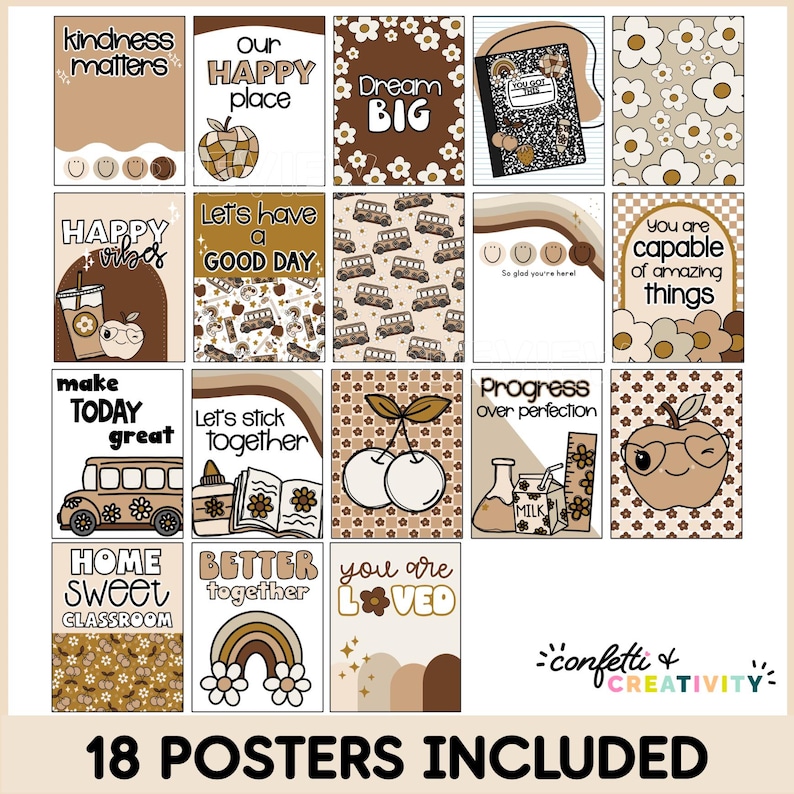 Neutral Classroom Quote Posters: Positive Decor (digital Download) - Etsy
