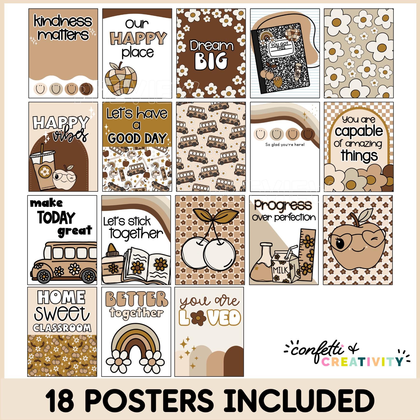Neutral Classroom Quote Posters: Positive Decor (digital Download) - Etsy