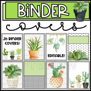 Teacher Binder Covers and Spines | Plant Binder Covers | Classroom ...