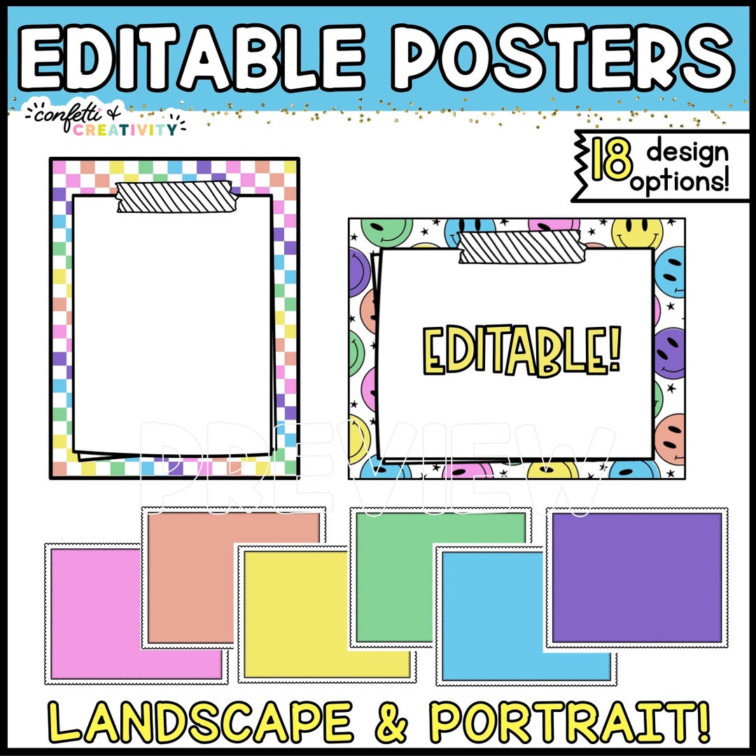 Editable Classroom Posters | Bright Classroom Decor | Classroom Posters ...