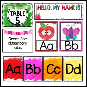 Watercolor Classroom Decor Bundle: Colorful Theme (digital Download) - Etsy