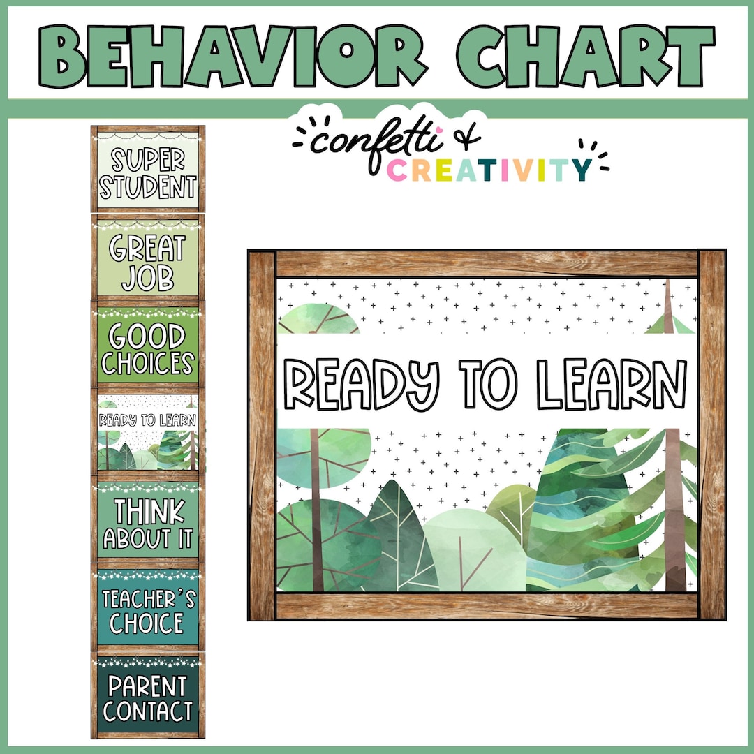 Classroom Behavior Chart | Classroom Behavior Management | Nature ...