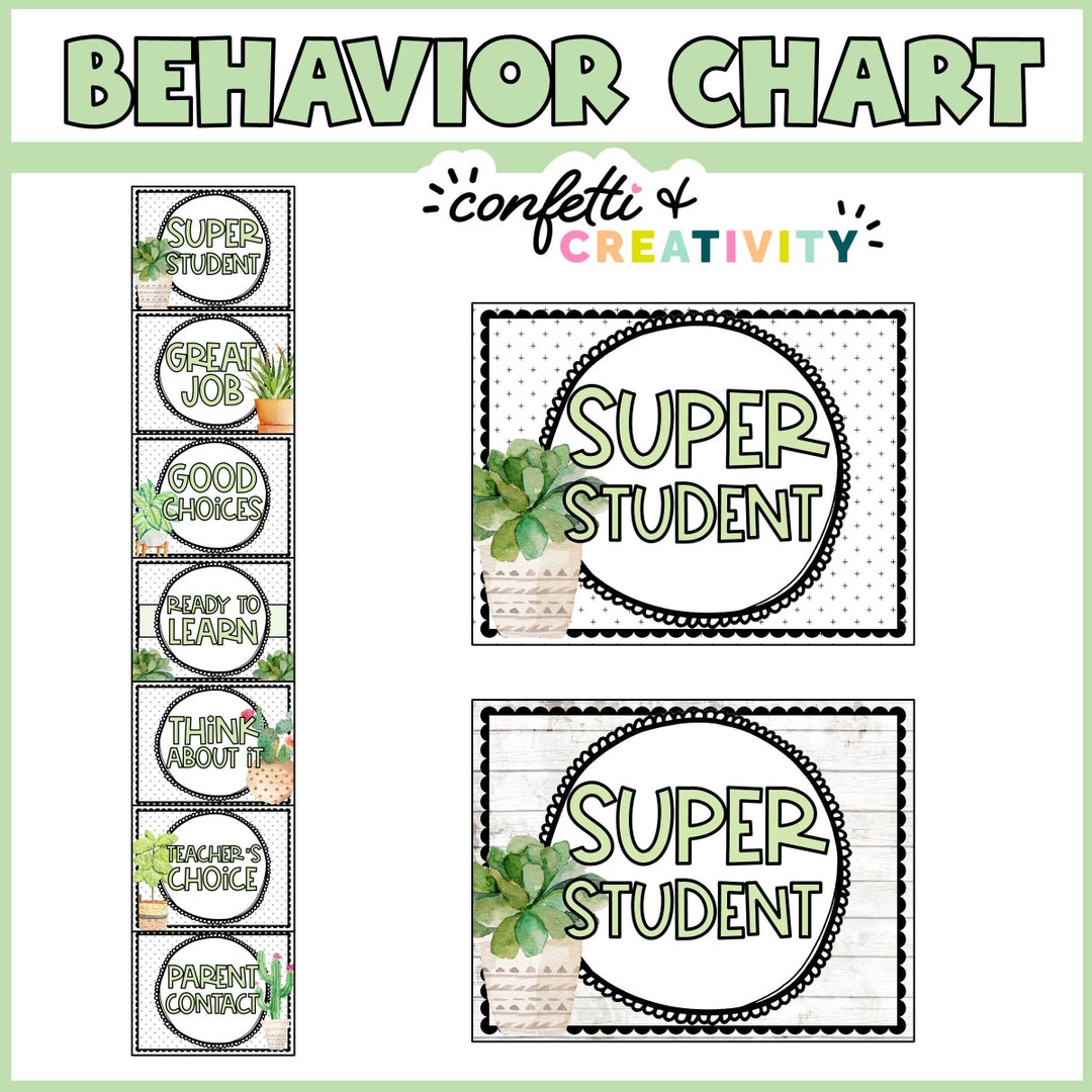 Classroom Behavior Chart | Classroom Behavior Management | Plant ...