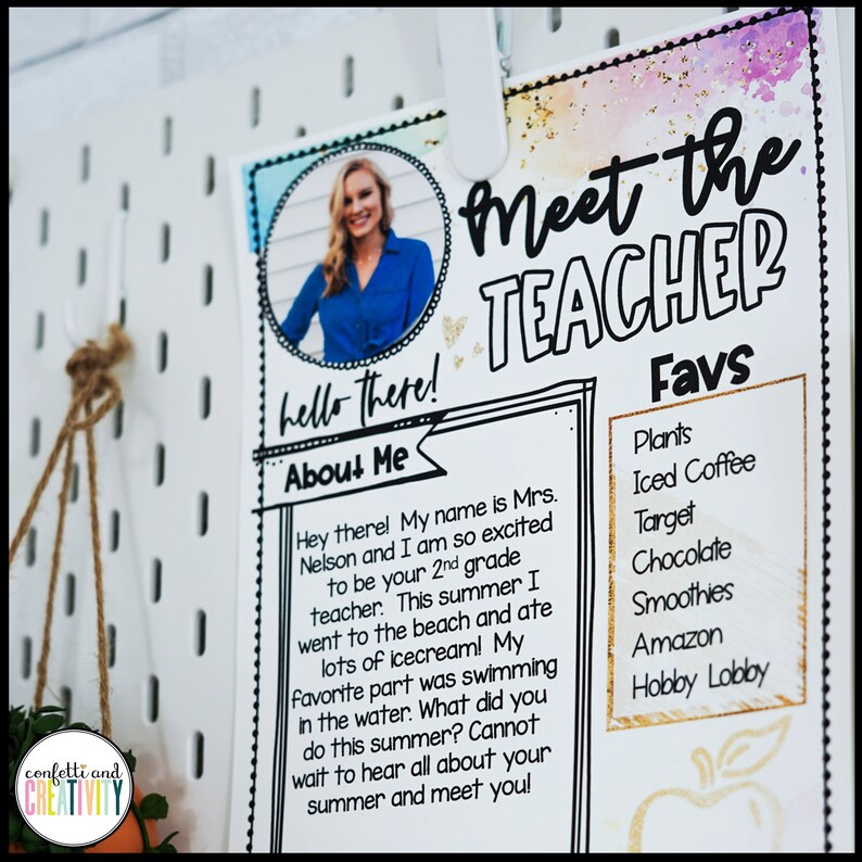 Editable Meet the Teacher Template Pastel Classroom Decor - Etsy