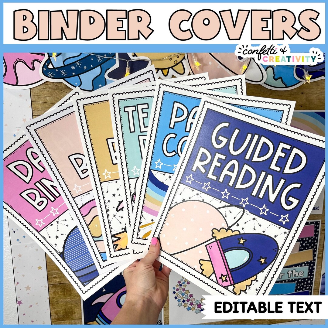 Teacher Binder Covers and Spines | Space Binder Covers | Space ...