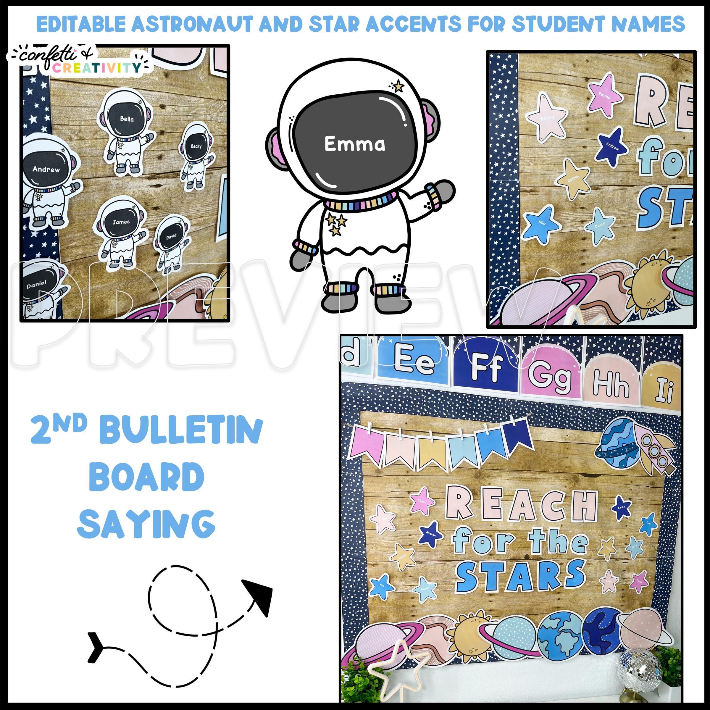 Space Classroom Bulletin Board Kit: Back to School Decor (digital ...