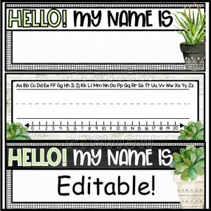 Plant Student Desk Plates | Student Name Tags | Desk Name Plates for ...