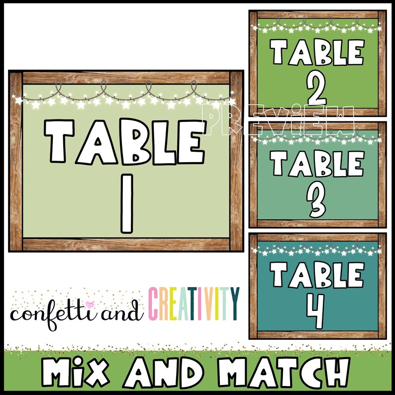 Table Numbers for the Classroom Nature Classroom Decor - Etsy
