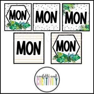 Tropical Classroom Calendar Pack | Pocket Chart Calendar Cards | Flip ...