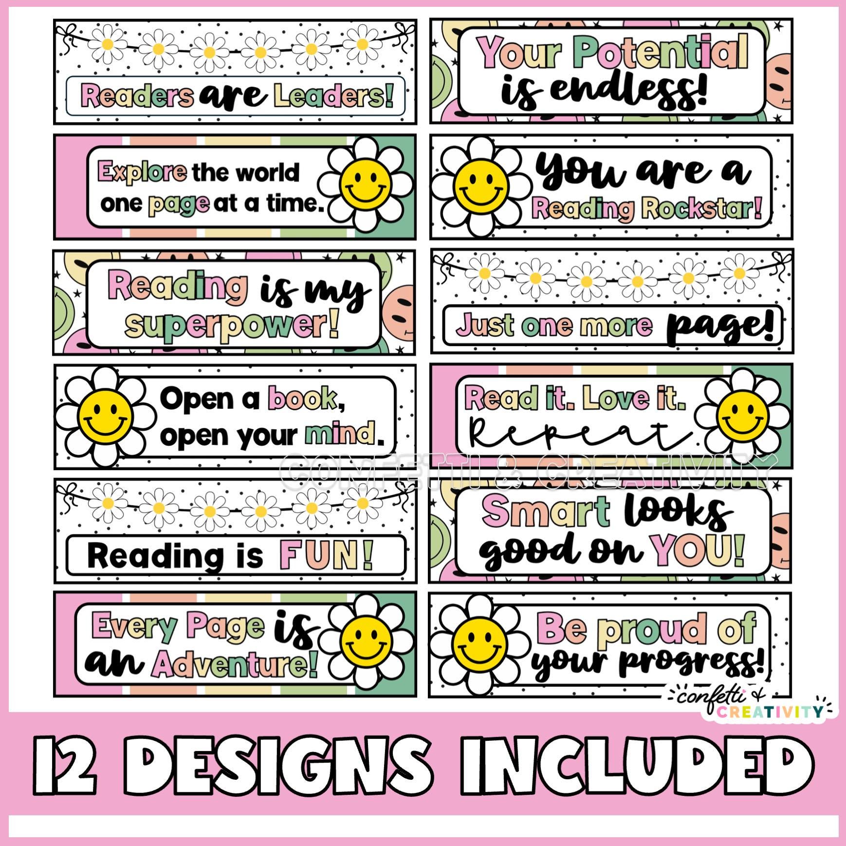 Retro Student Bookmarks | Classroom Reading Bookmarks, Groovy Theme ...