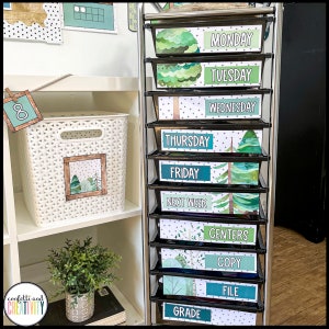 10 Drawer Cart Labels for the Classroom | Nature Classroom Decor ...