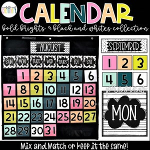 Bright Classroom Decor Bundle: Black & White Theme (digital Download ...