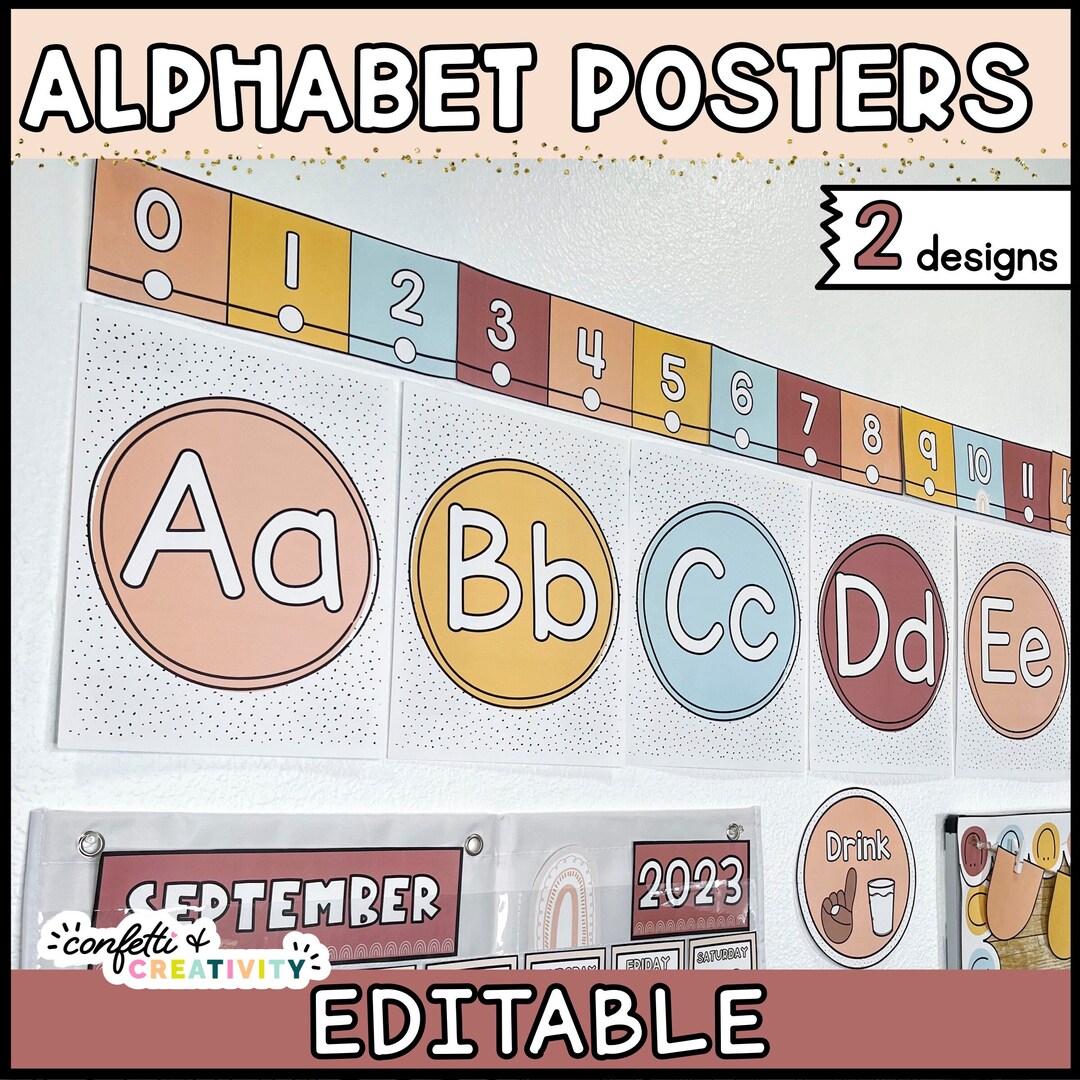 Alphabet Posters for the Classroom | Neutral Classroom Decor ...