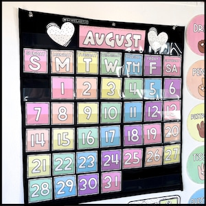 Pastel Classroom Calendar Pack: Pocket Chart & Flip Calendar (digital ...