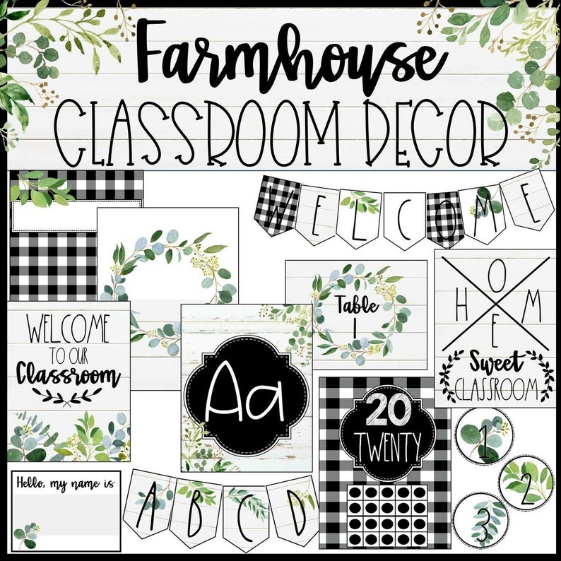 Farmhouse Classroom Decor Bundle: Shiplap, Plaid (digital Download) - Etsy