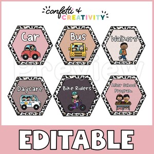 Boho How We Go Home Dismissal Chart Template | How We Go Home Bulletin ...