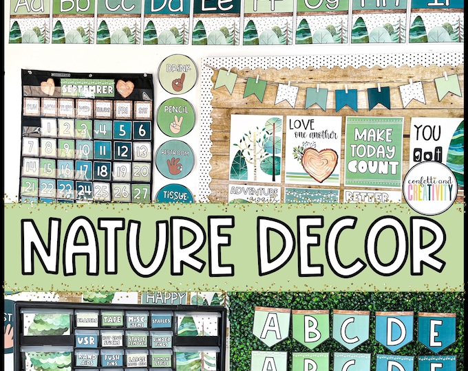 Classroom Decor Bundle | Elementary Decor Package | Boho Woodland Theme ...