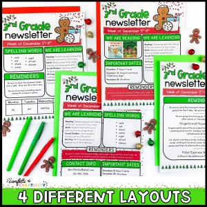 Editable Christmas Classroom Newsletter Template (digital Download) - Etsy
